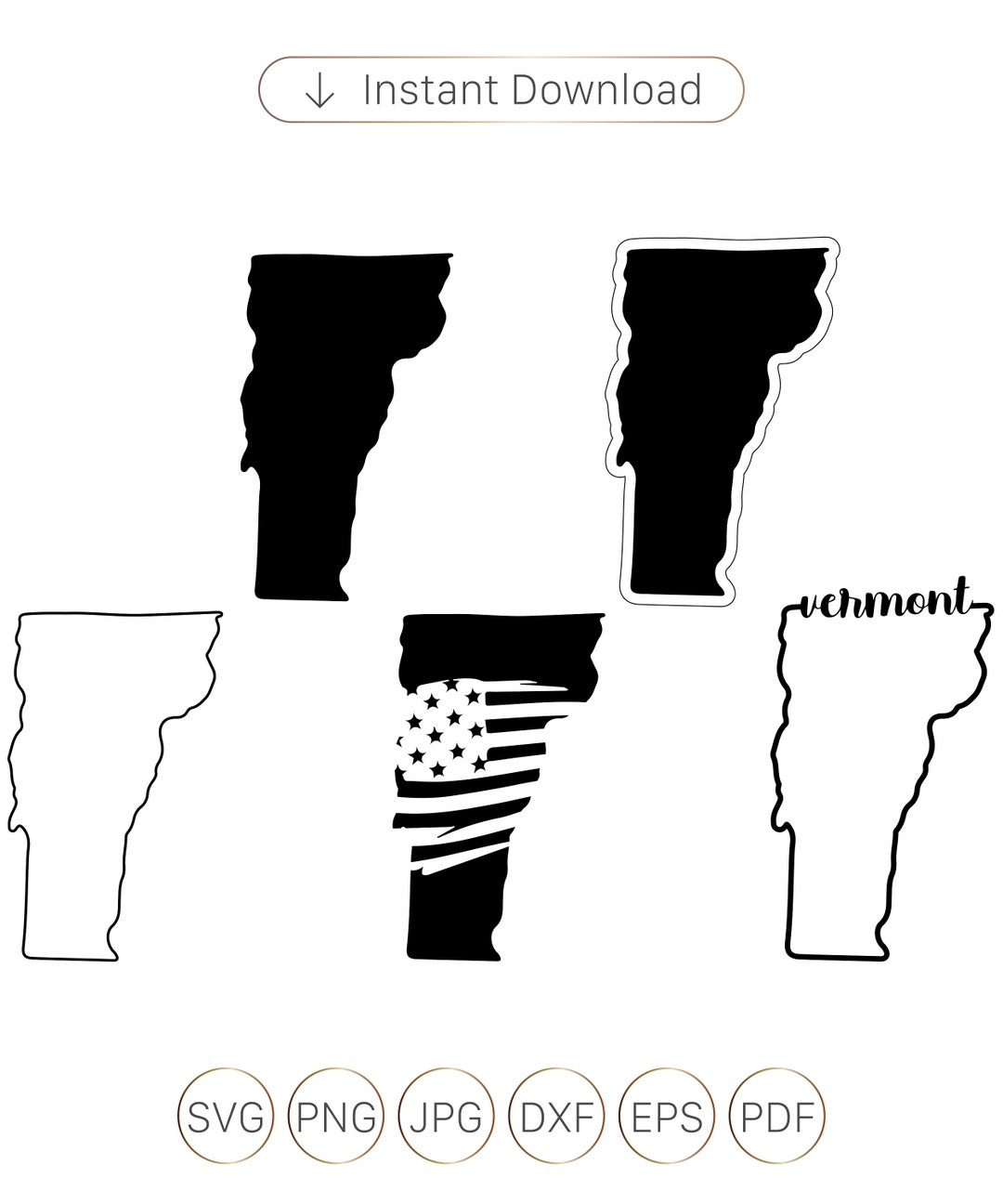 Vermont SVG, Vermont State SVG, Vermont Silhouette, Vermont State ...