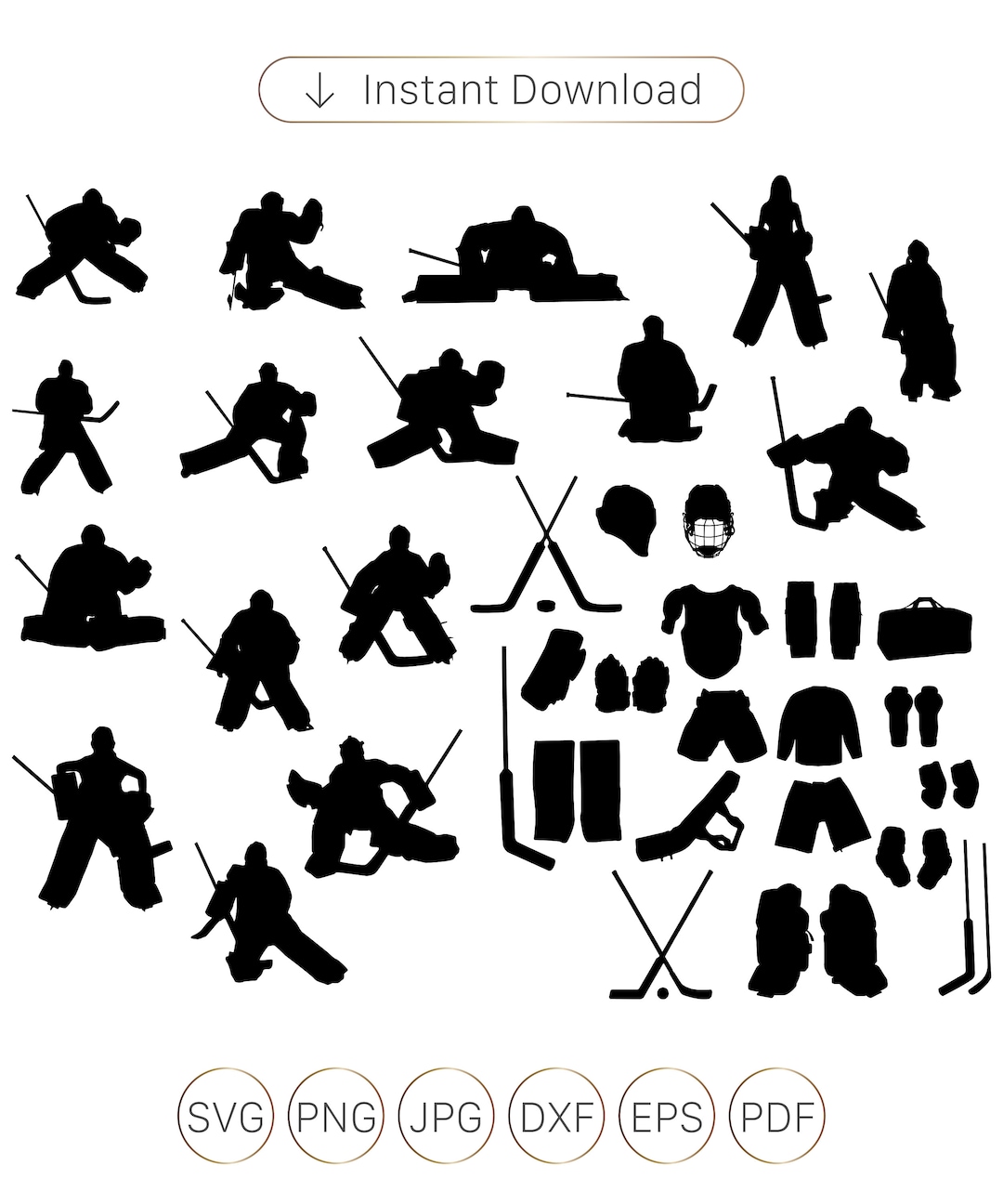 Hockey Goalie Silhouette,goalie Svg,ice Hockey Svg,female Women Girl ...