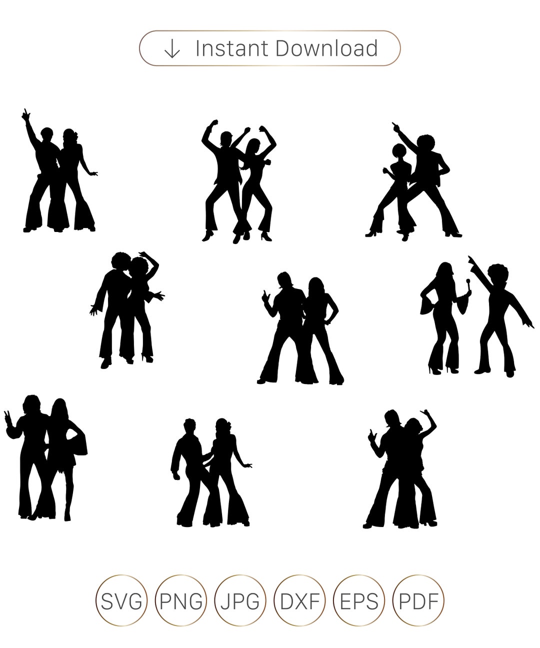 Disco Dancing Silhouette SVG, Disco Dancing SVG, Disco Dancing Vector, Disco Dancer Svg, Disco ...