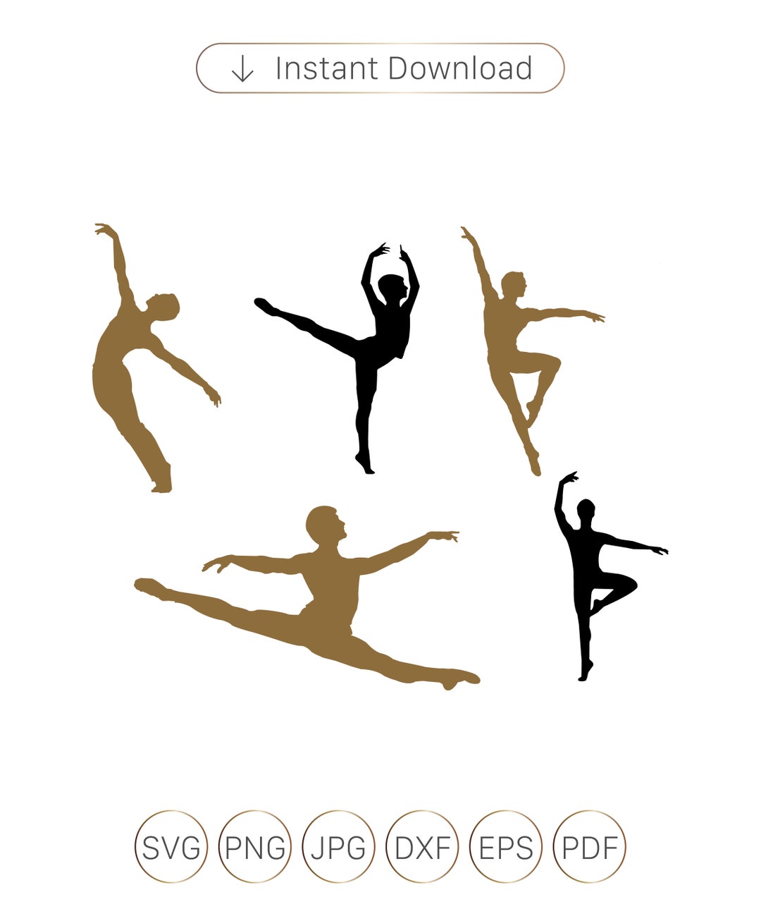 Ballet Dancer,dance Silhouette,boy Ballet Svg,cutting Files Svg Png Jpg ...