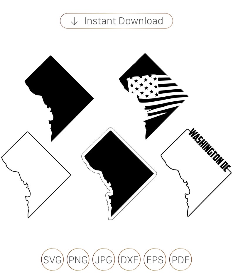 Washington DC SVG, Washington Dc State SVG, Washington Dc Silhouette ...