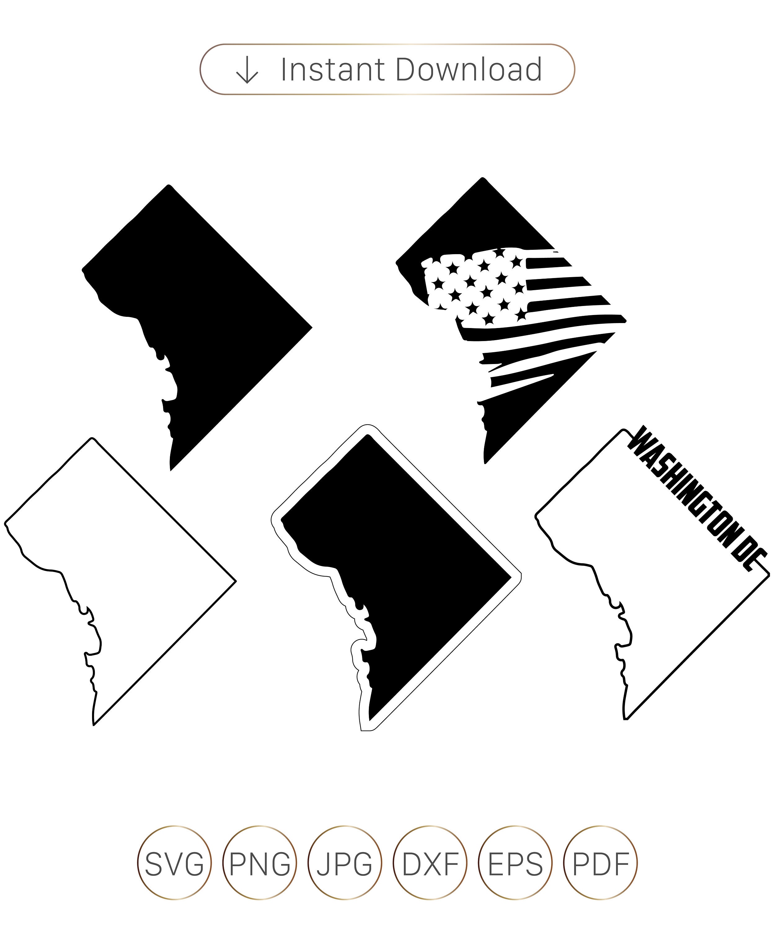 Washington DC SVG, Washington Dc State SVG, Washington Dc Silhouette ...
