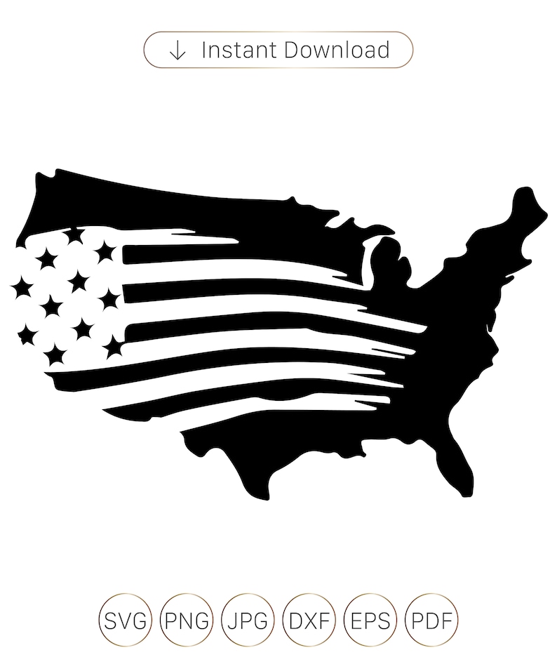 USA Map Svg US Map Svg US Map Silhouette Svg United States - Etsy