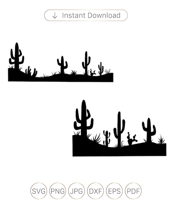 Desert Svgdesert Landscape Svgdesert Silhouettecactus - Etsy Australia