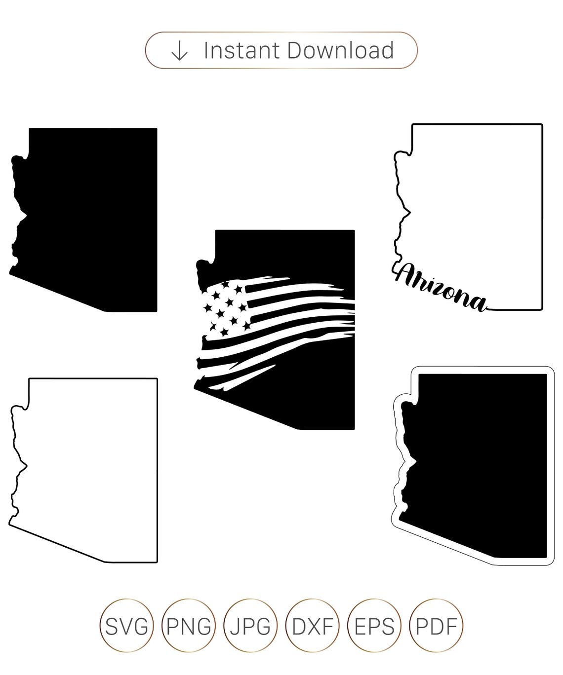 Arizona SVG Arizona State SVG Arizona Silhouette Arizona - Etsy