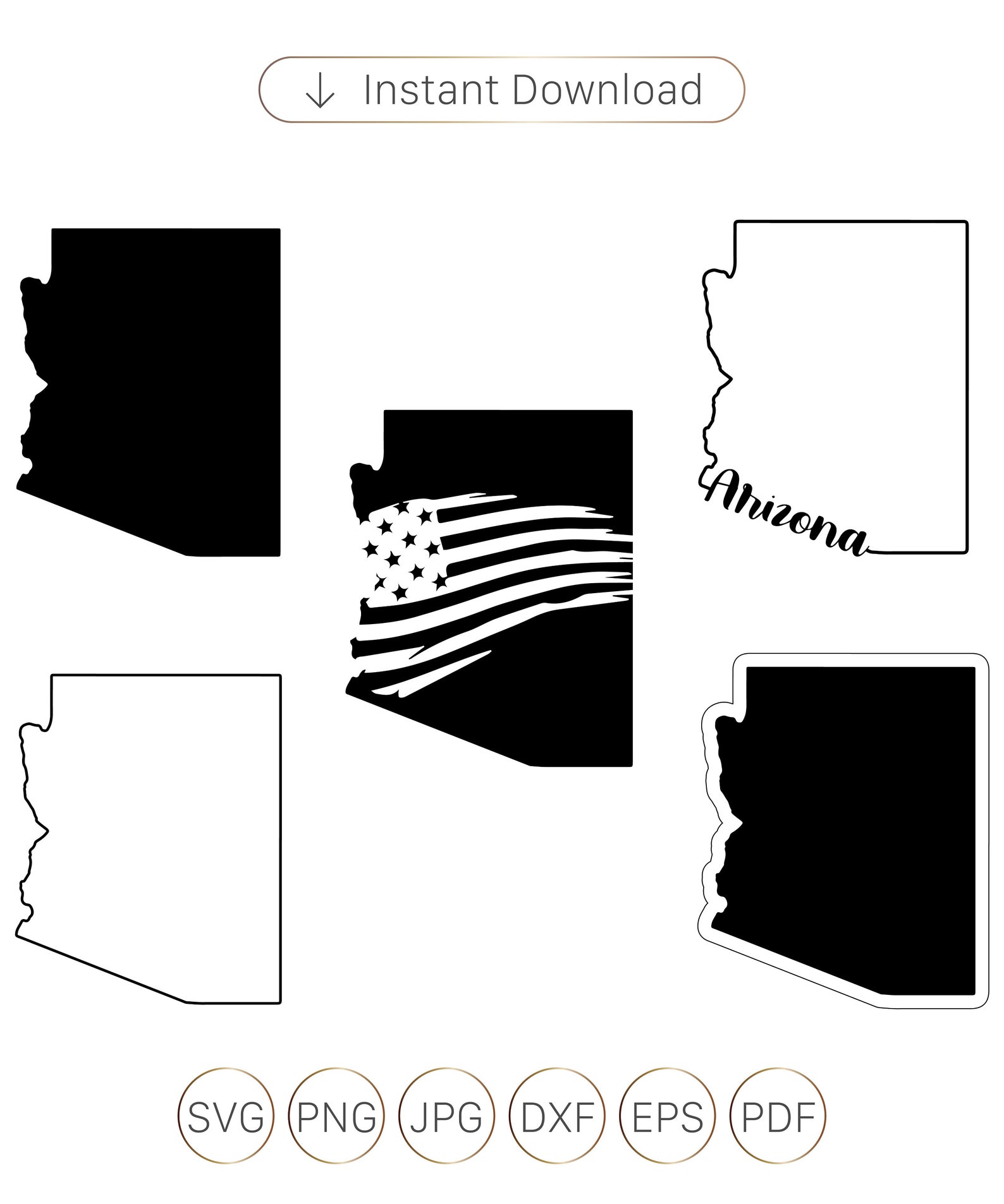 Arizona SVG Arizona State SVG Arizona Silhouette Arizona - Etsy