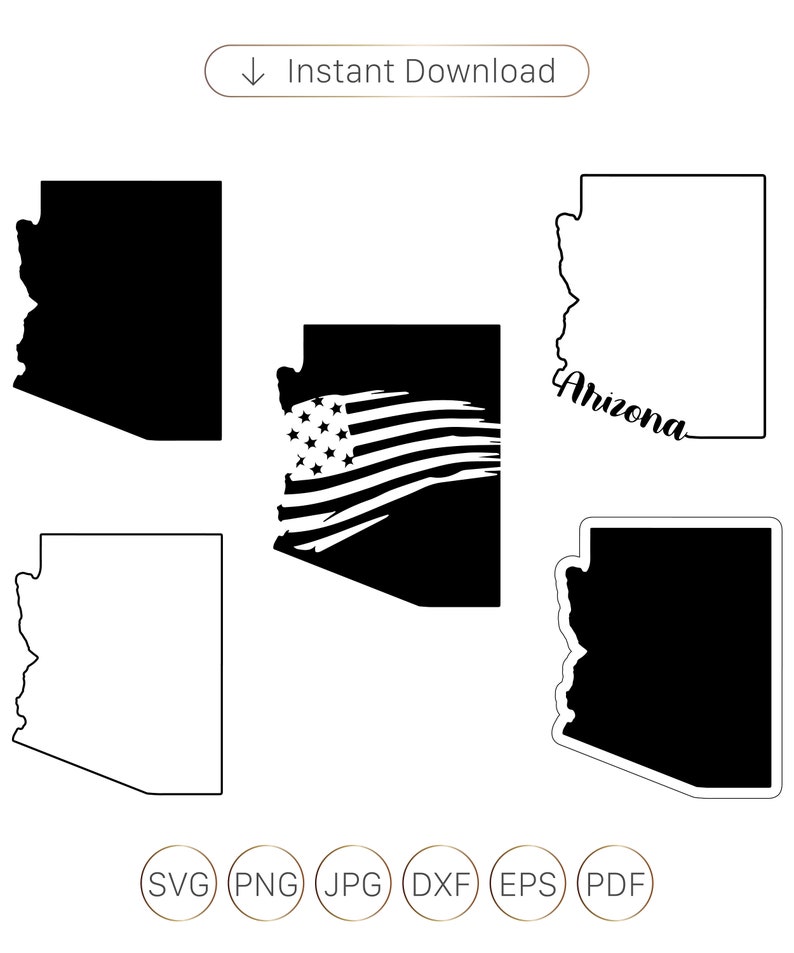 Arizona SVG Arizona State SVG Arizona Silhouette Arizona - Etsy