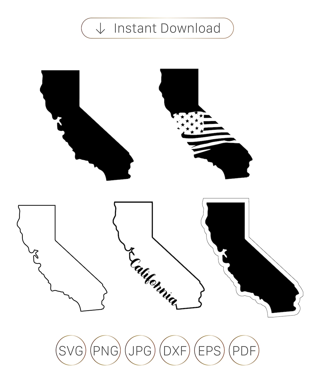 California SVG, California State SVG, California Silhouette,california ...