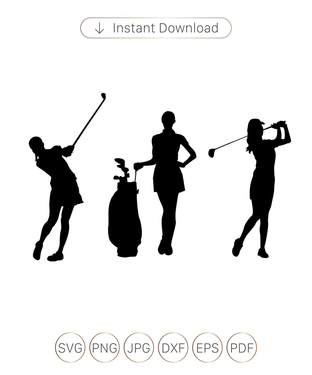 Woman Golfer Silhouette SVG, Female Golf Clipart (digital Download) - Etsy