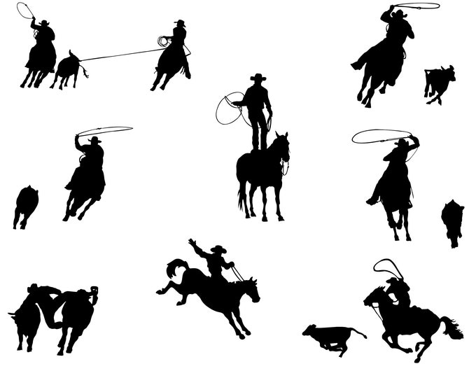 Team Roping SVG - Rodeo Art - Roping Svg - Cowboy Svg - Horse Svg ...