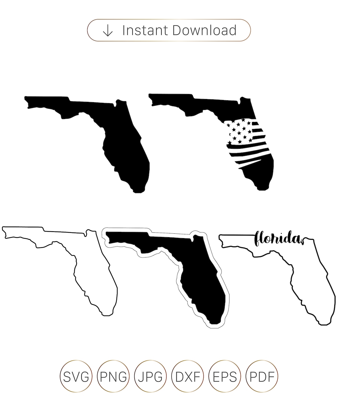 Florida SVG, Florida State SVG, Florida Silhouette, Florida State ...