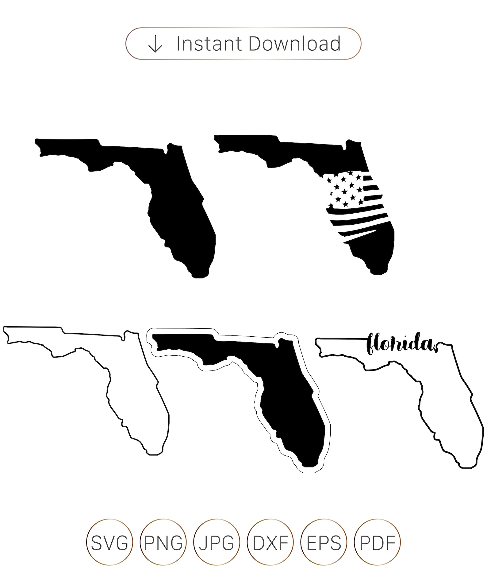 Florida SVG Florida State SVG Florida Silhouette Florida - Etsy
