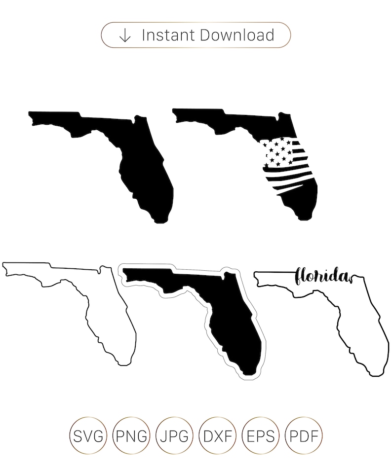 Florida SVG Florida State SVG Florida Silhouette Florida - Etsy