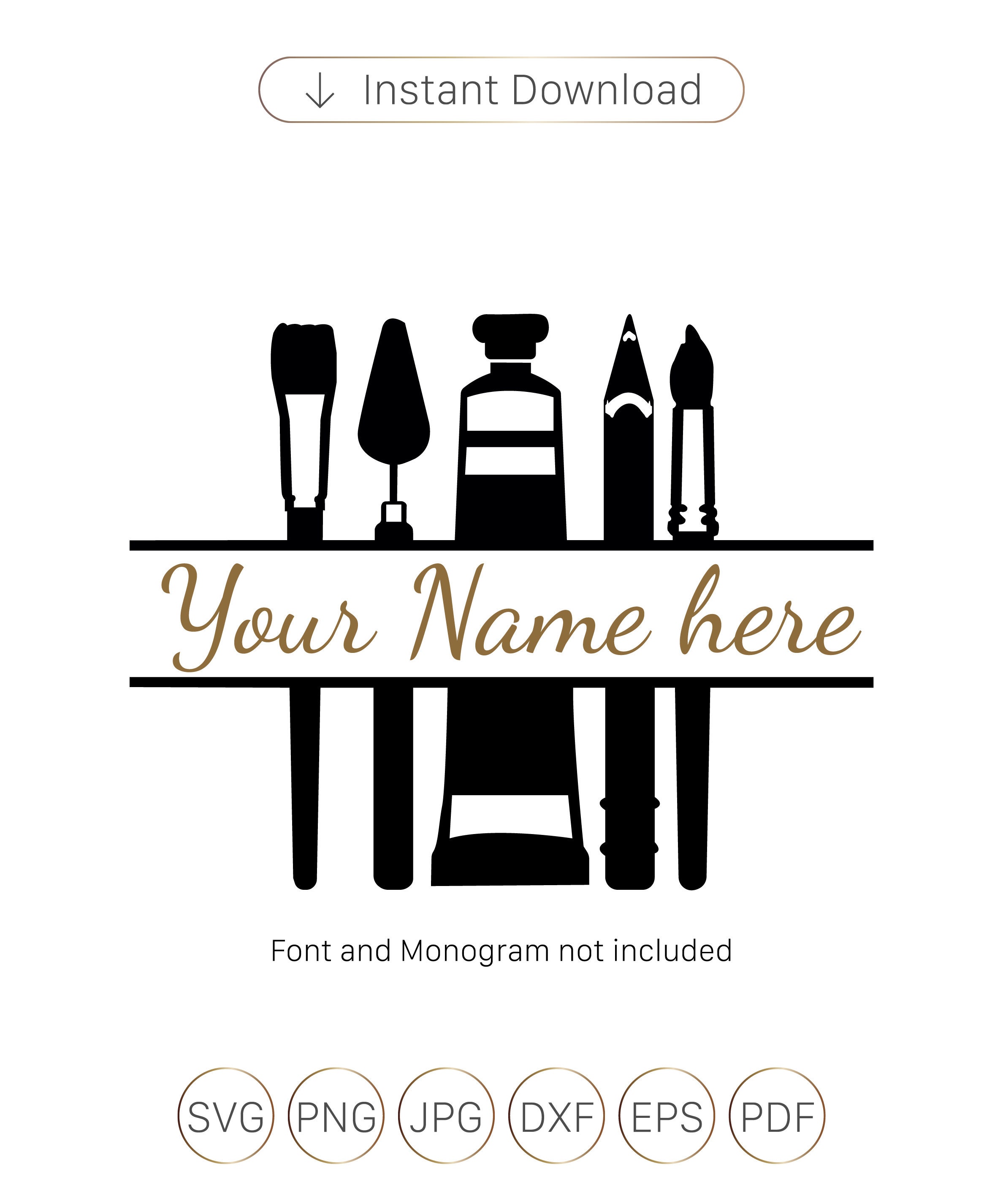 Artist SVG File Art SVGArt Supplies SVG Vector Art | Etsy