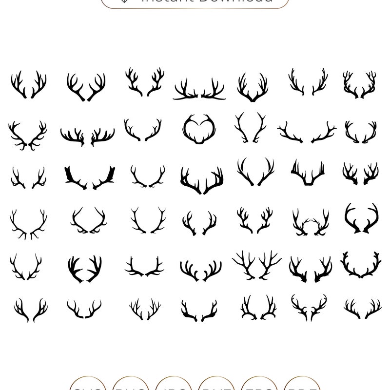 Deer Antlers Svg Etsy