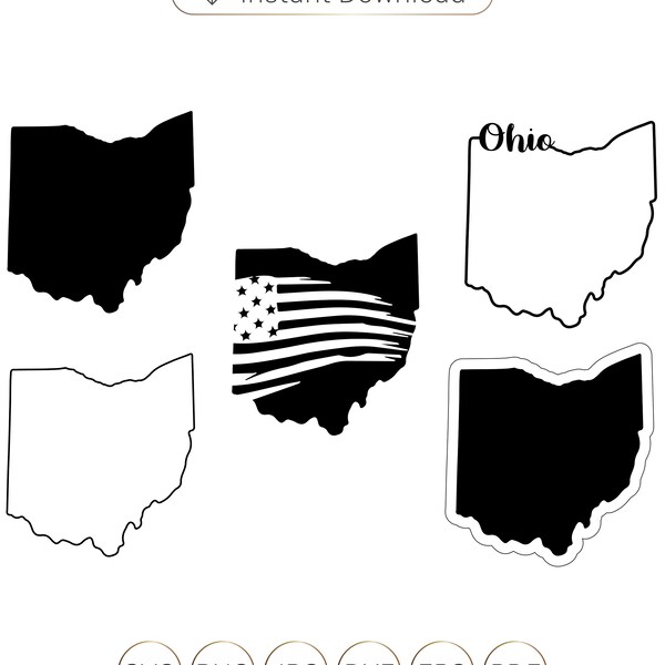 Ohio Map Vector Svg - Etsy