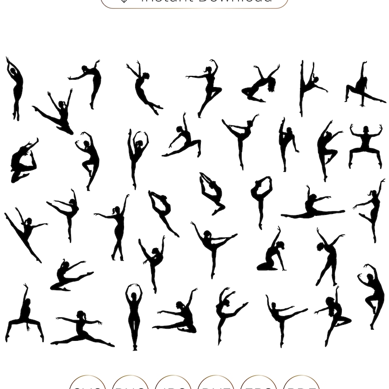 Dance Black and White Clipart - Etsy