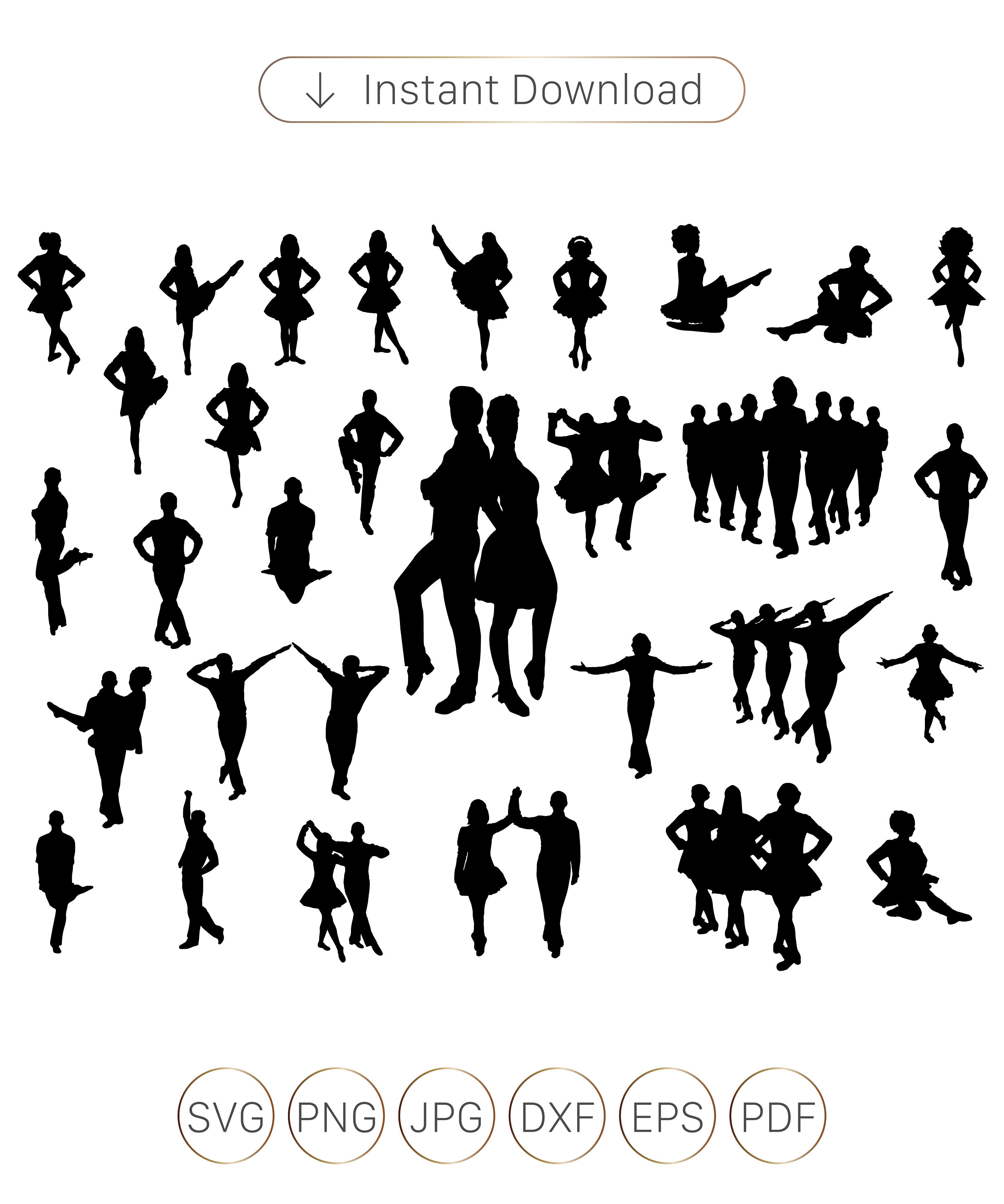 Irish Dancer SVG Silhouette, Irish Dancing Clipart,irish Dancer ...