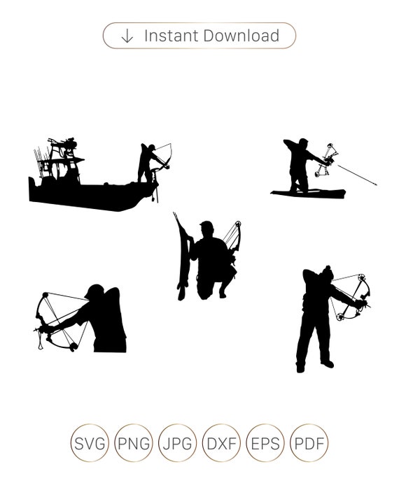 Bowfishing Svg Filefishing Svgbowfishing Clipartfisherman - Etsy