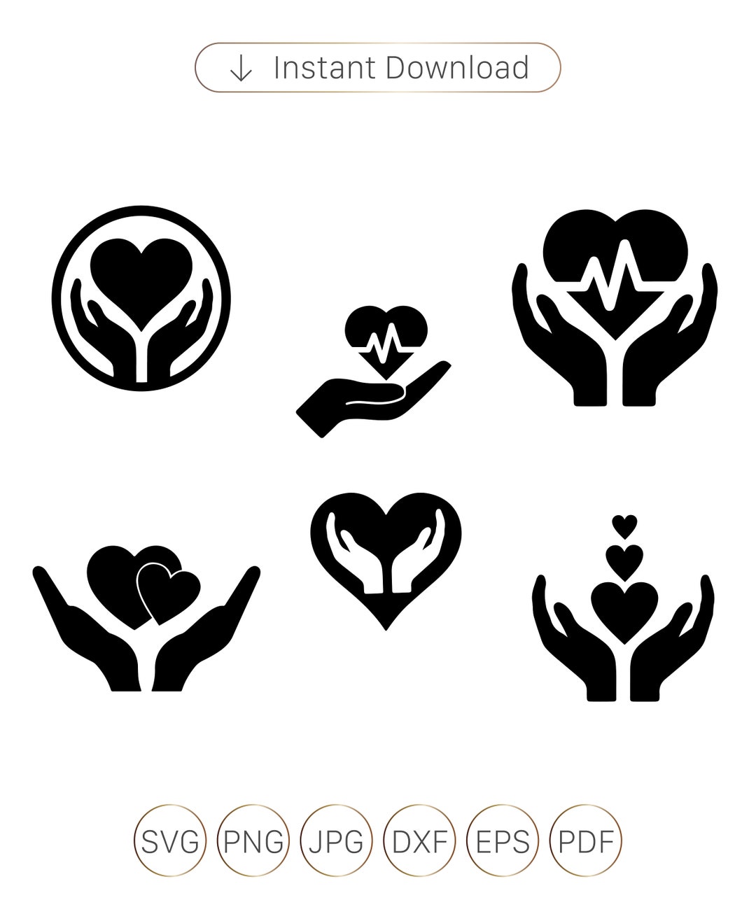 Heart Svg,hand Heart Svg,love Svg,heart Hand Svg,caring Hands Svg,hand ...