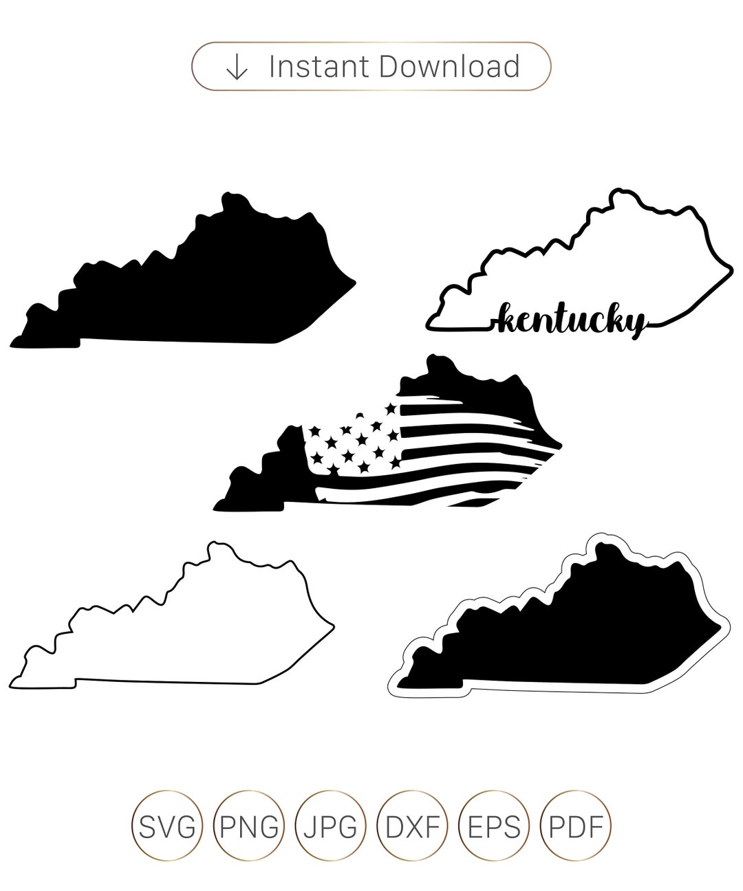 Kentucky SVG, Kentucky State SVG, Kentucky Silhouette, Kentucky State ...