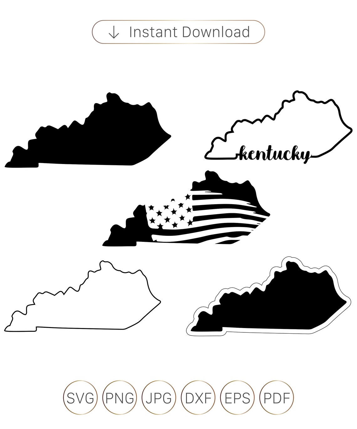 Kentucky SVG Kentucky State SVG Kentucky Silhouette - Etsy