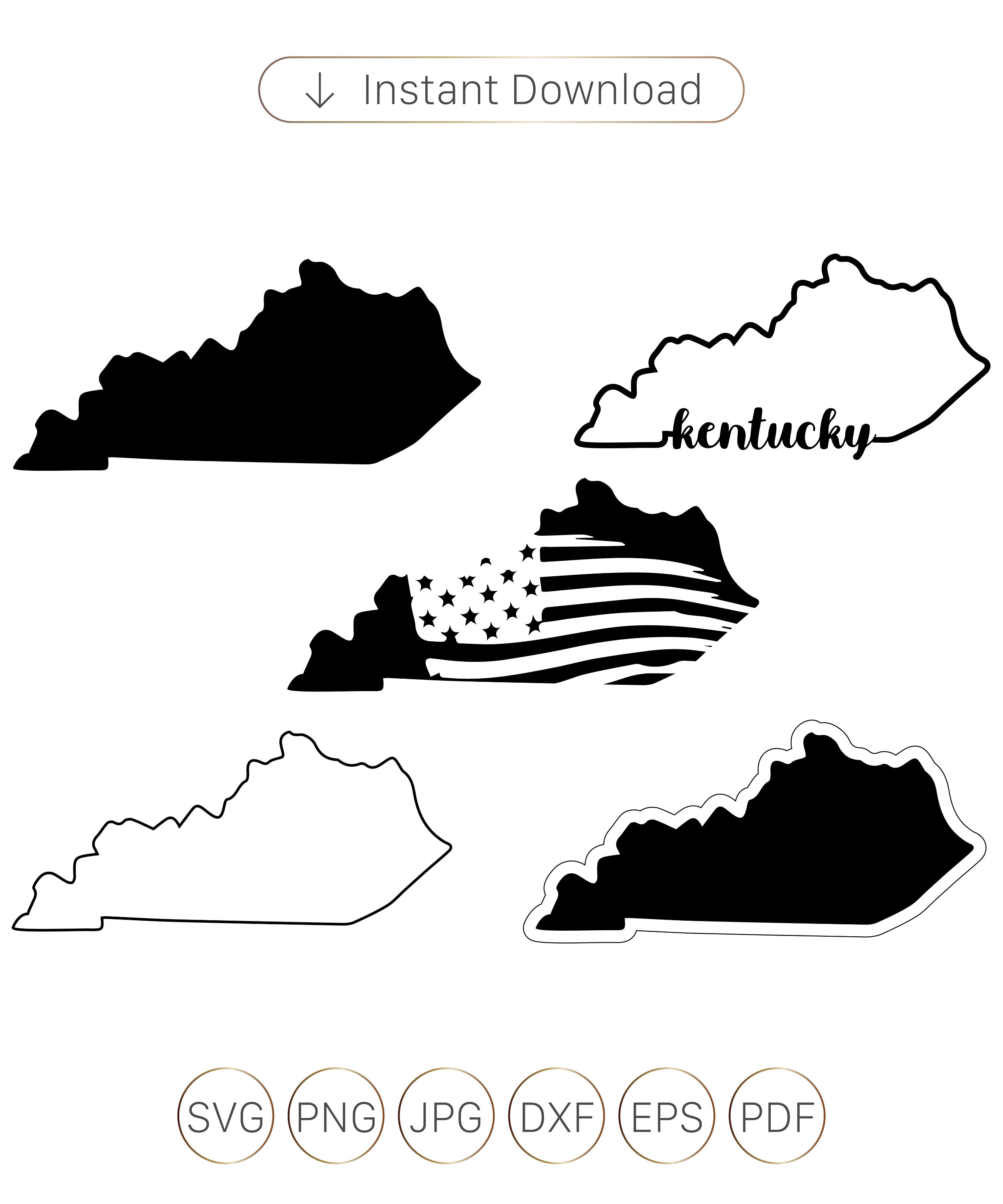 Kentucky SVG Kentucky State SVG Kentucky Silhouette - Etsy