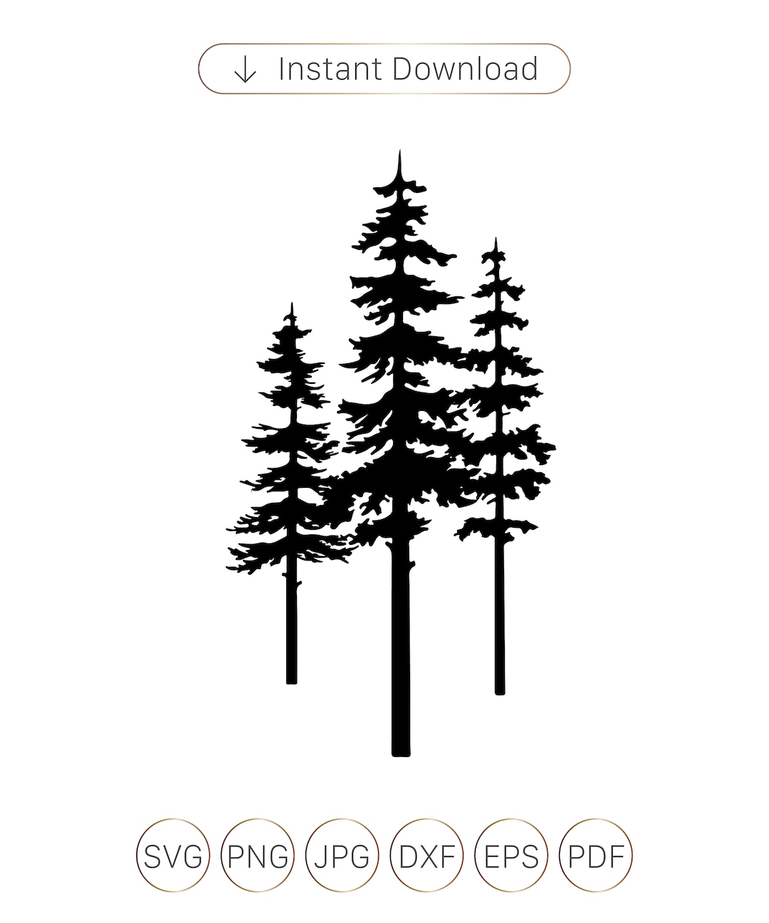 Tree Silhouette Svg,pine Tree Svg,pine Tree Silhouette,evergreen Tree ...