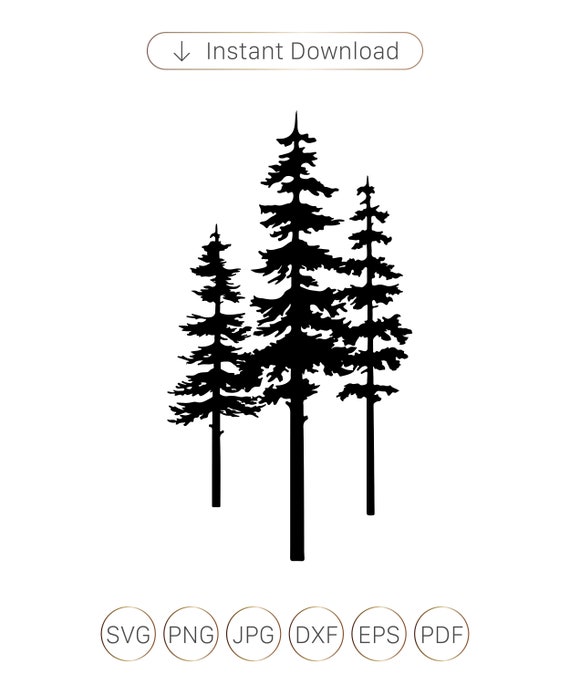 Tree Silhouette Svgpine Tree Svgpine Tree - Etsy Canada