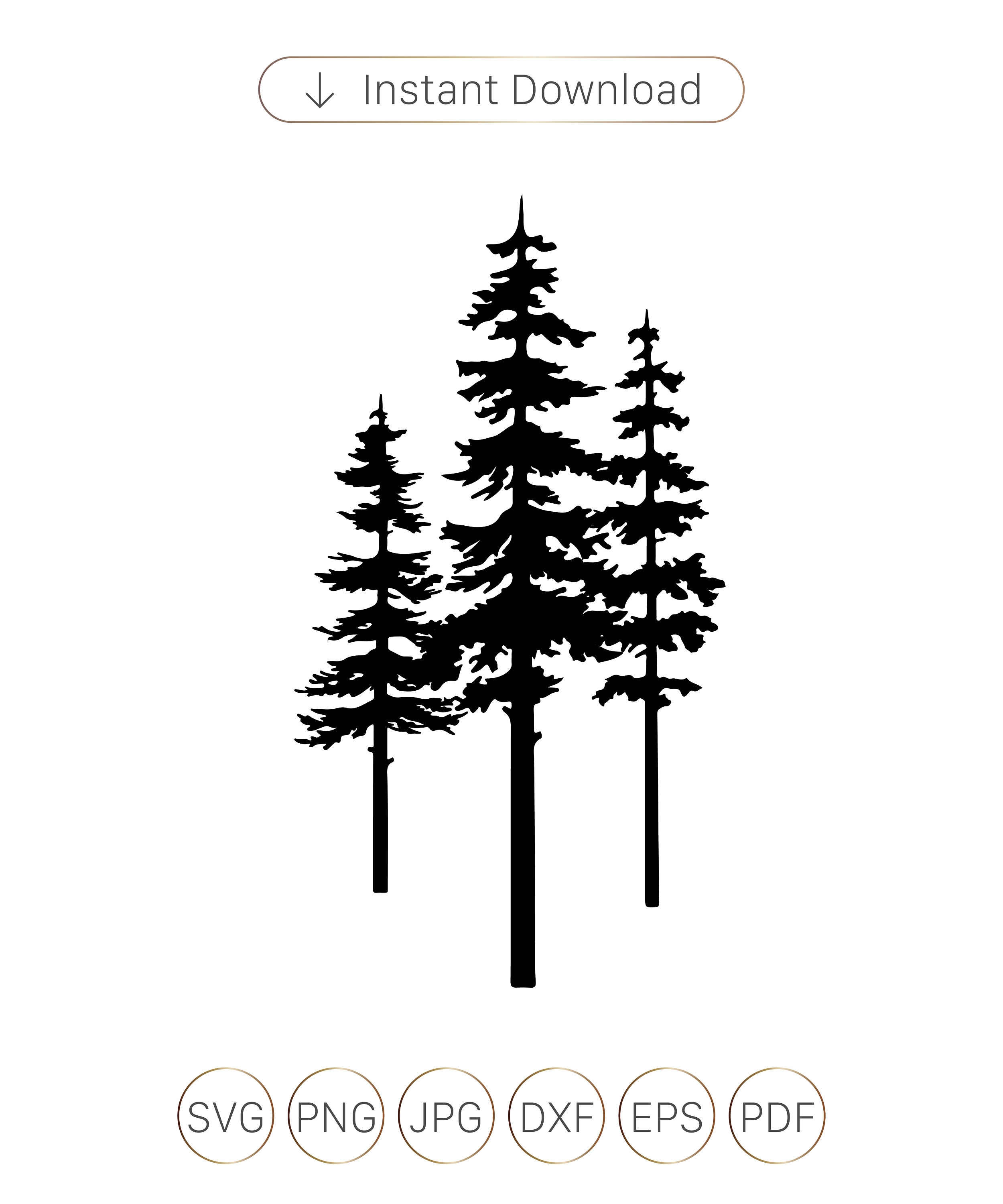 Tree Silhouette Svg,pine Tree Svg,pine Tree Silhouette,evergreen Tree ...