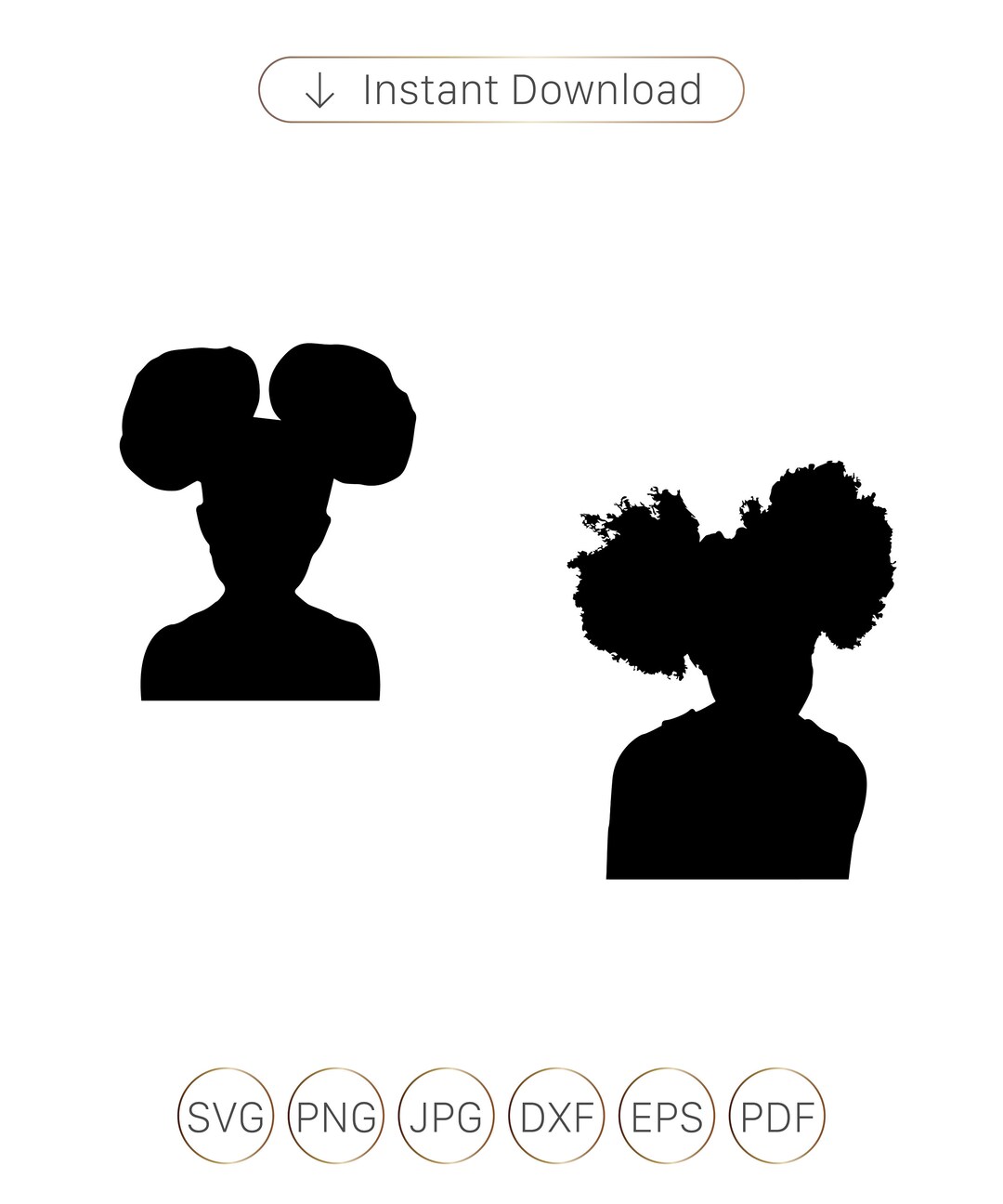 Little Afro Puff Girl Svg,silhouette,little Black Girl Svg,afro Puff ...