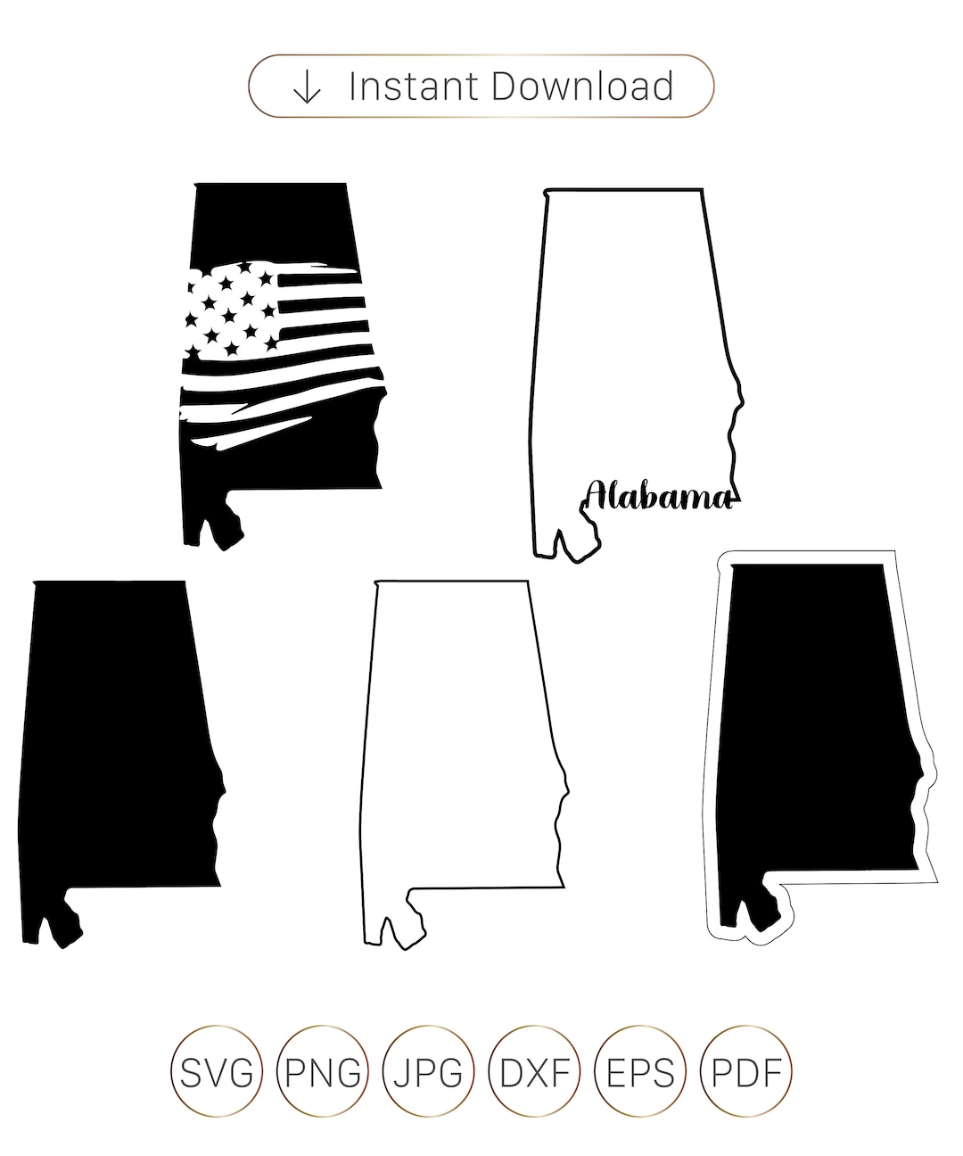 Alabama SVG, Alabama State SVG, Alabama Silhouette, Alabama State ...
