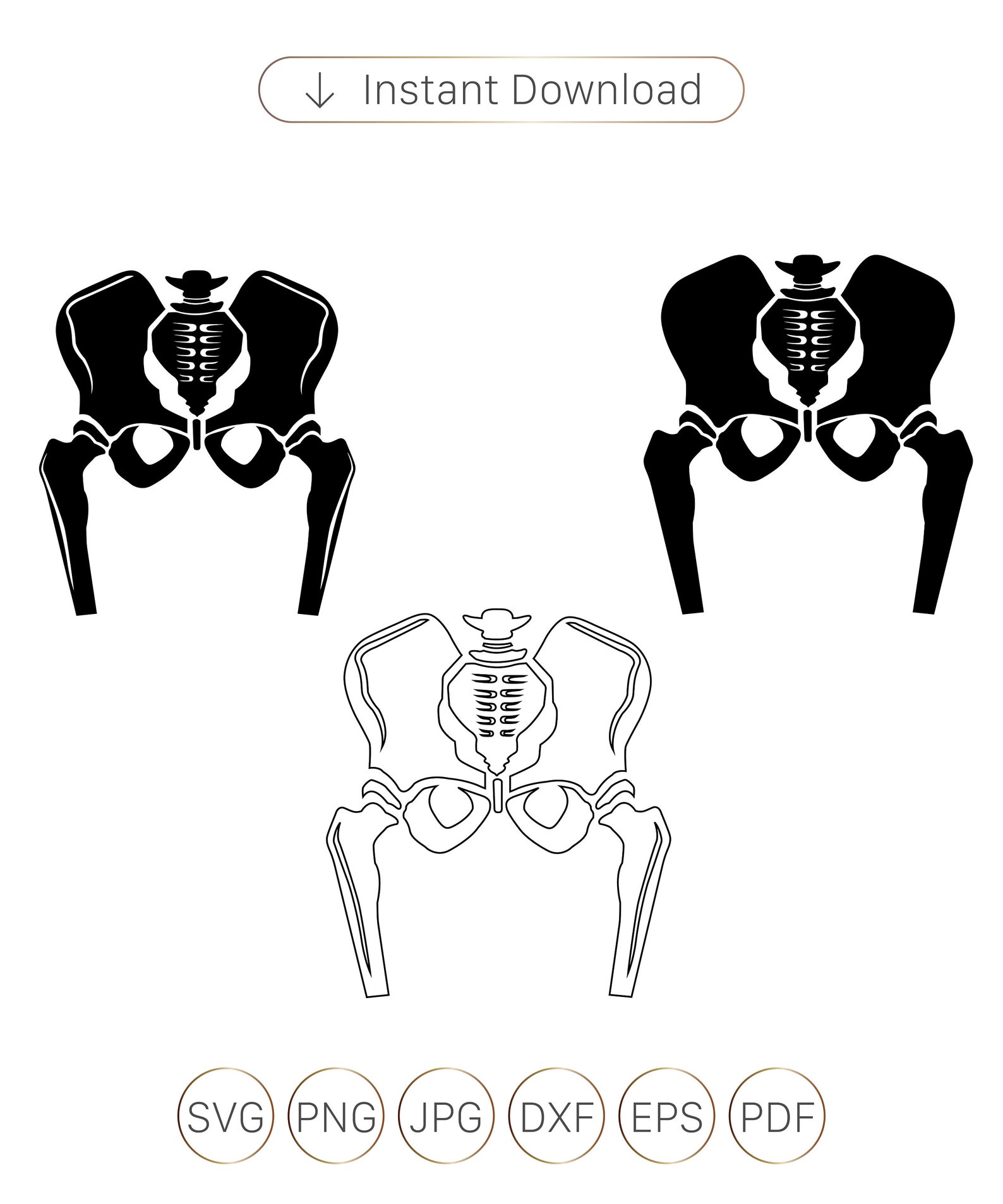 Hip Bone Svg, Hip Bone Cut Files, Ortholife Svg, Hip Bone Silhouette ...