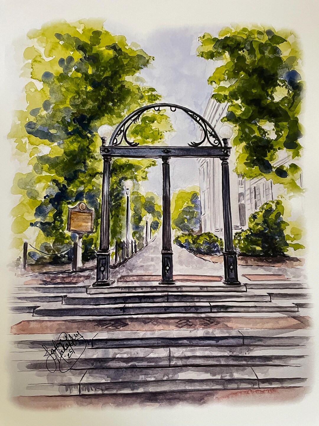 Athens Georgia Arch Color Print Classic City Georgia Football - Etsy