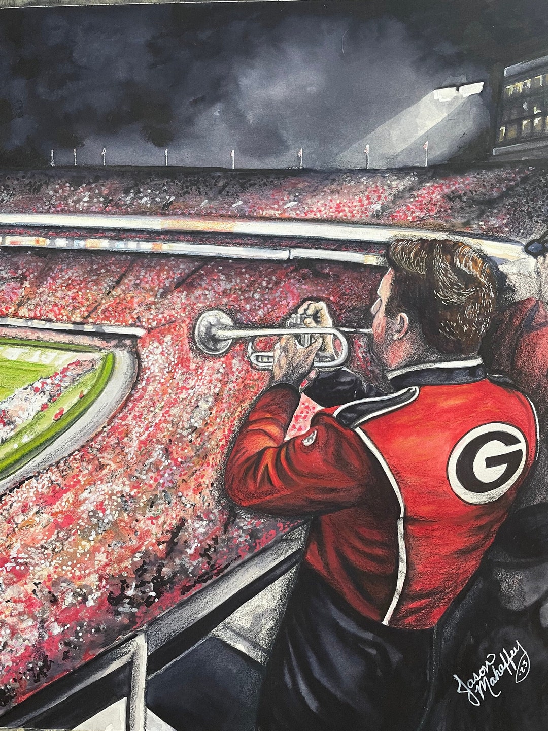 ORIGINAL Painting of the South End Zone Soloist - Etsy