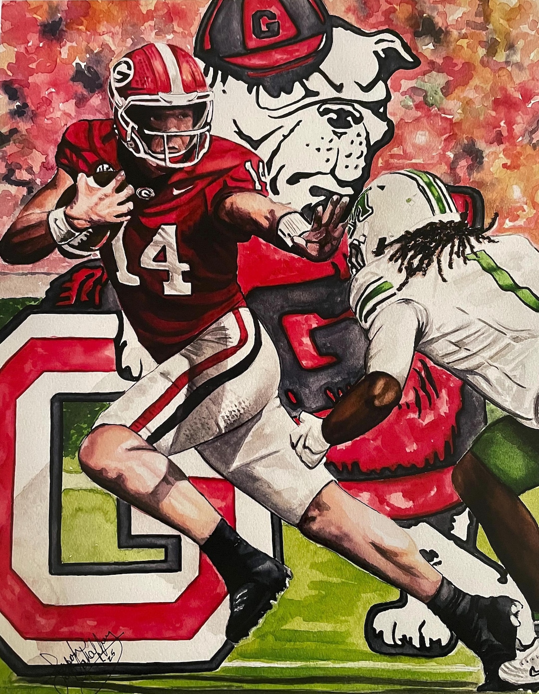 Georgia Quarterback Gunner Football Player Heisman - Etsy