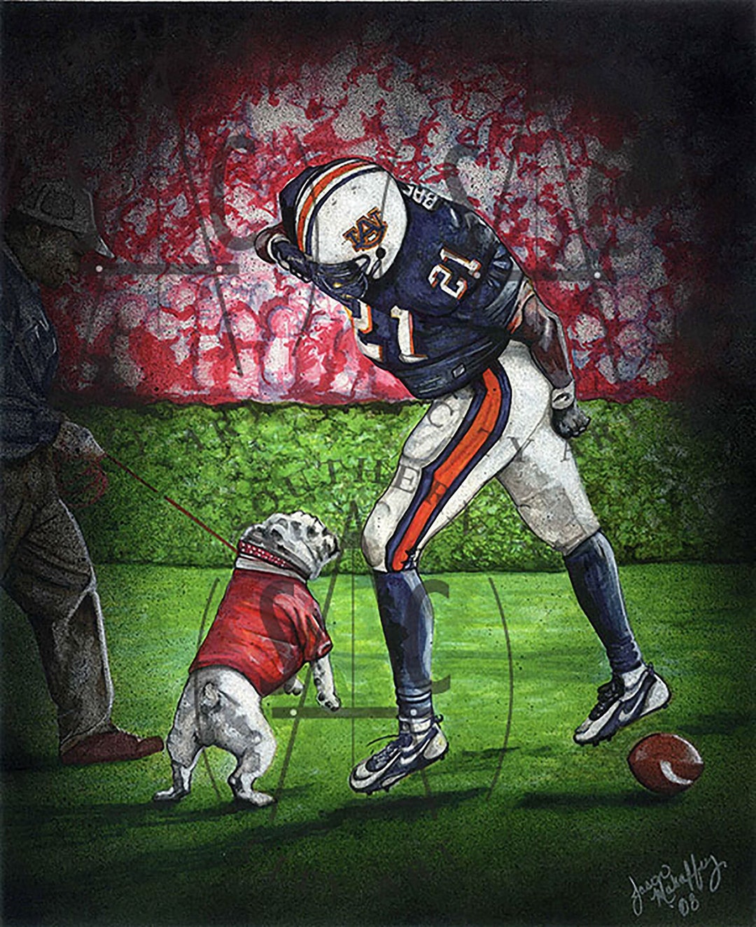 Georgia Dog Trying to Bite Auburn Player/uga Bites - Etsy