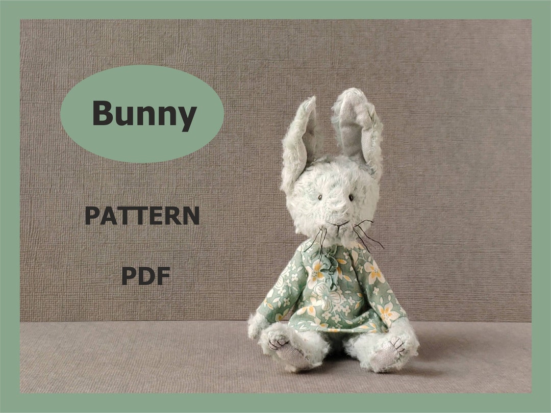 Plush Bunny Sewing Pattern and Instructions, Plush Bunny in Dress ...