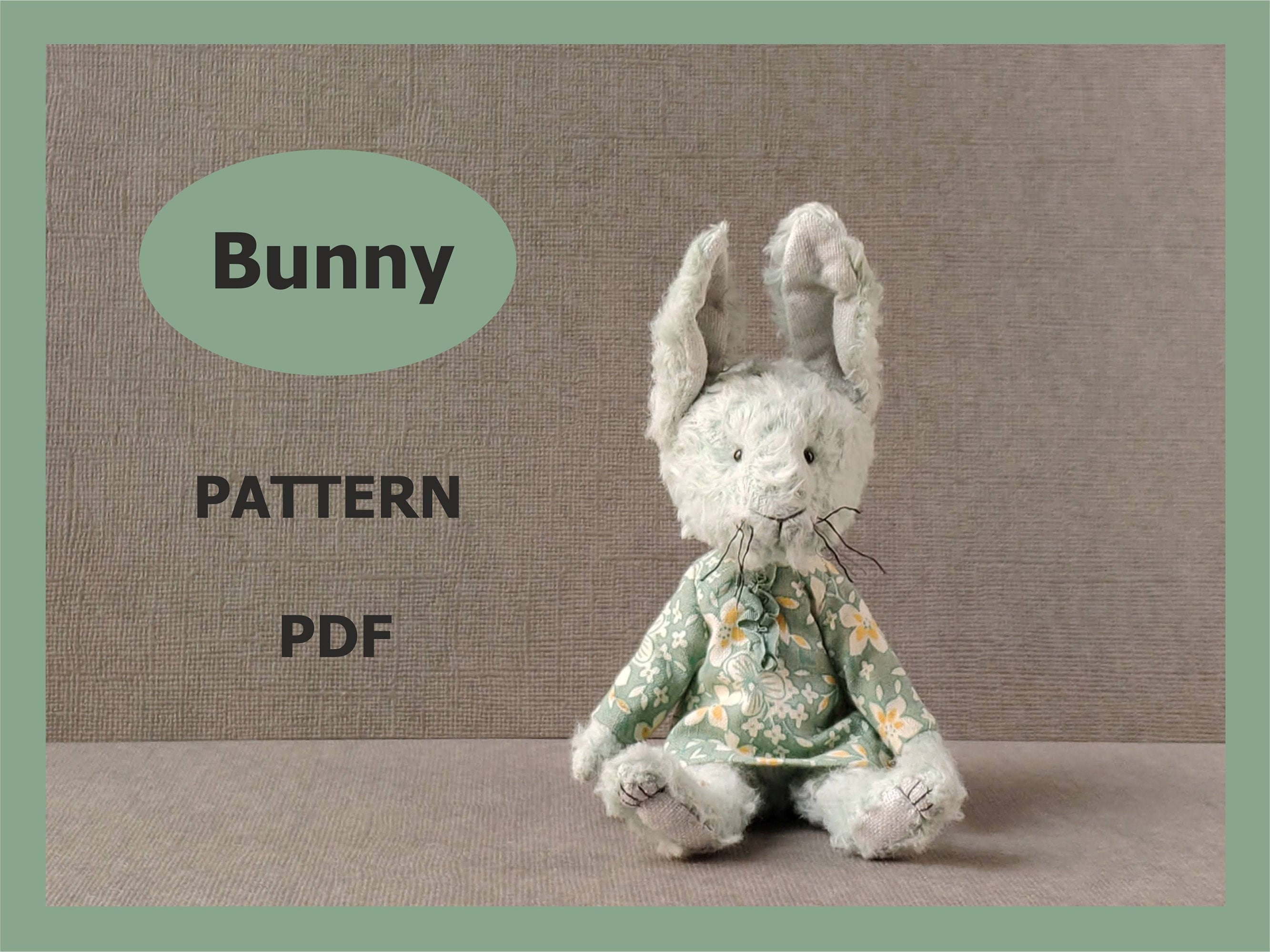 Plush Bunny Sewing Pattern and Instructions, Plush Bunny in Dress ...
