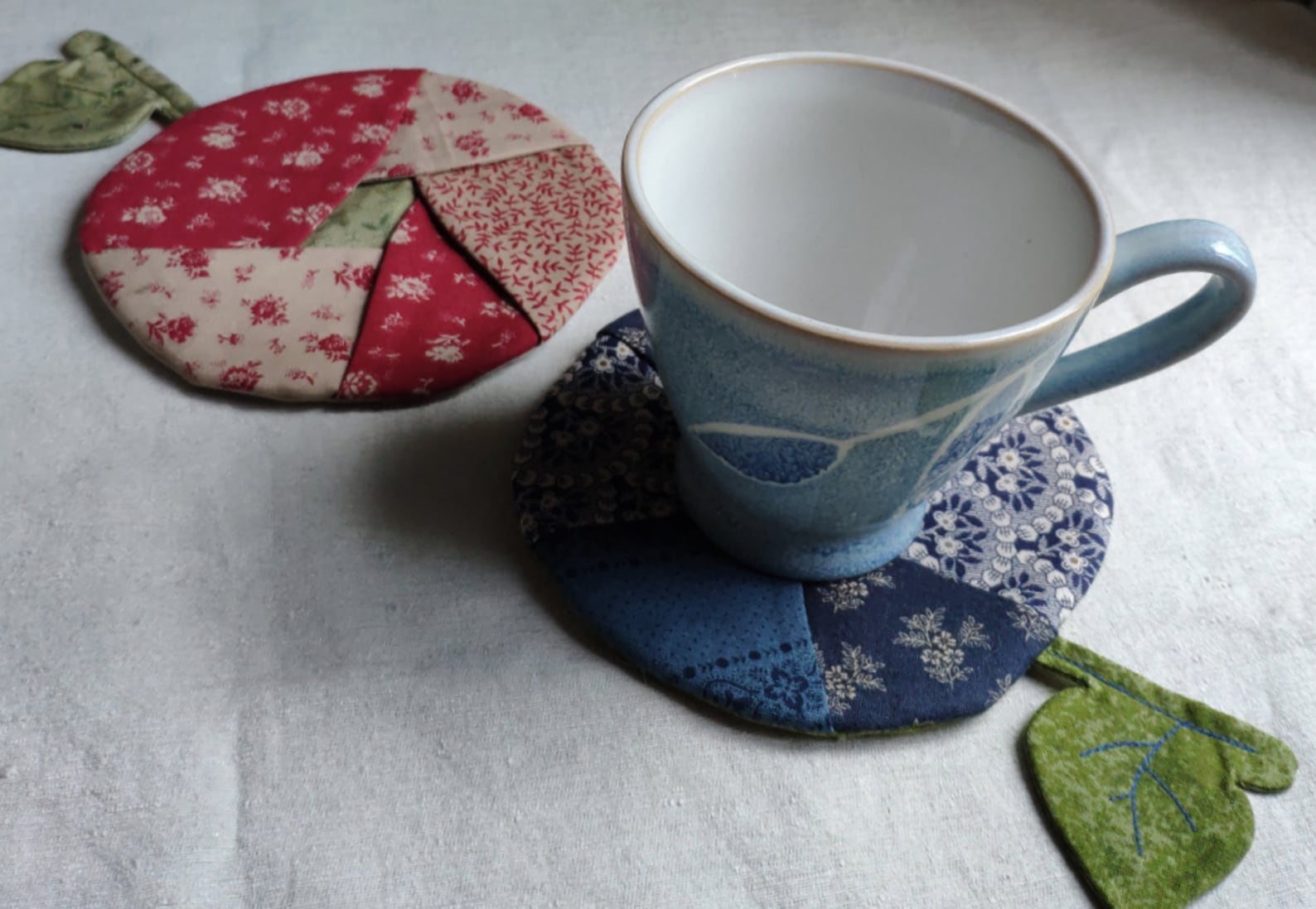 Fabric Coasters, Cupcake Coaster Fabric Pattern, Tea Cup Coaster ...