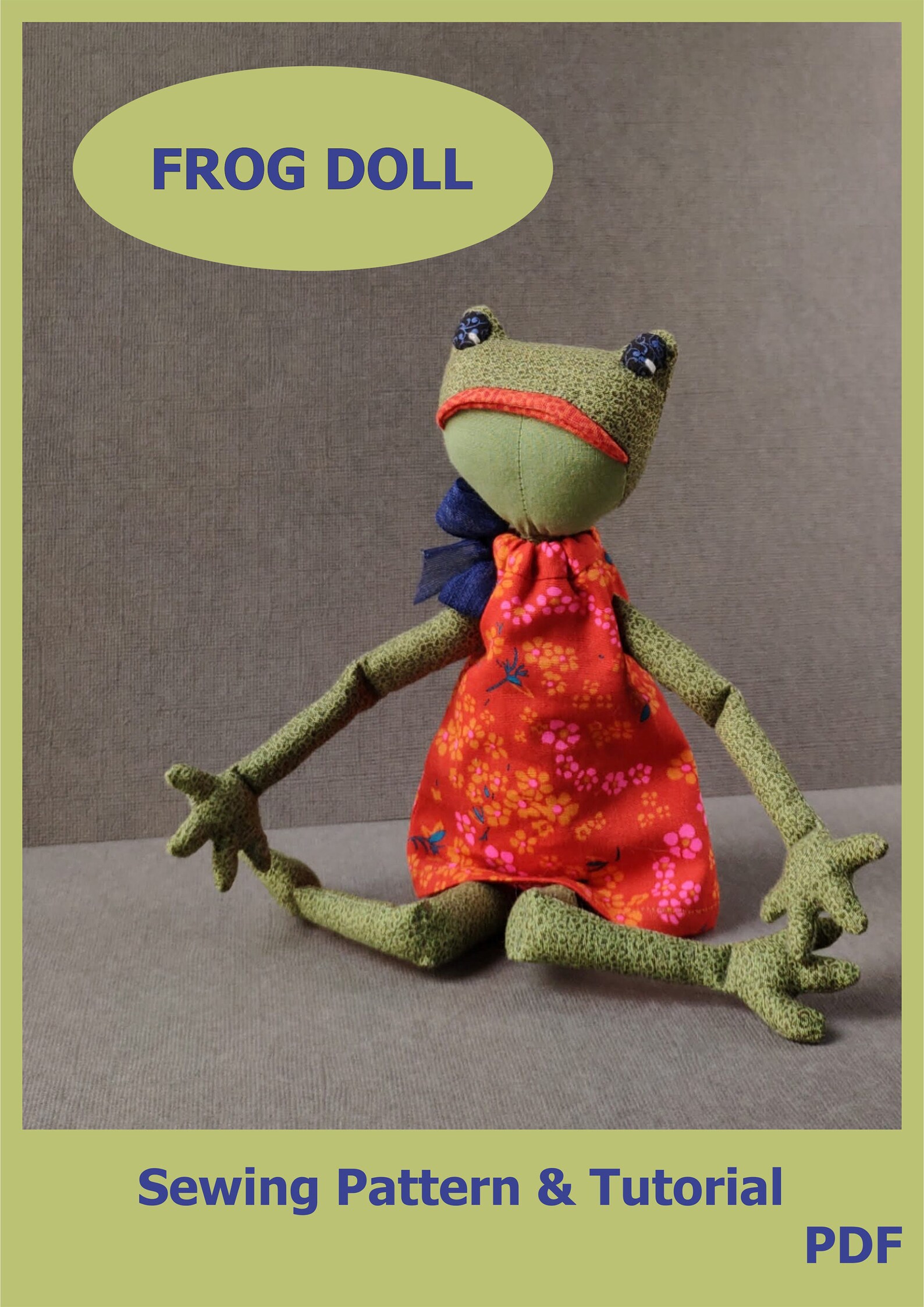 Stuffed Frog Pattern Frog Doll Rag Frog Tutorial PDF | Etsy