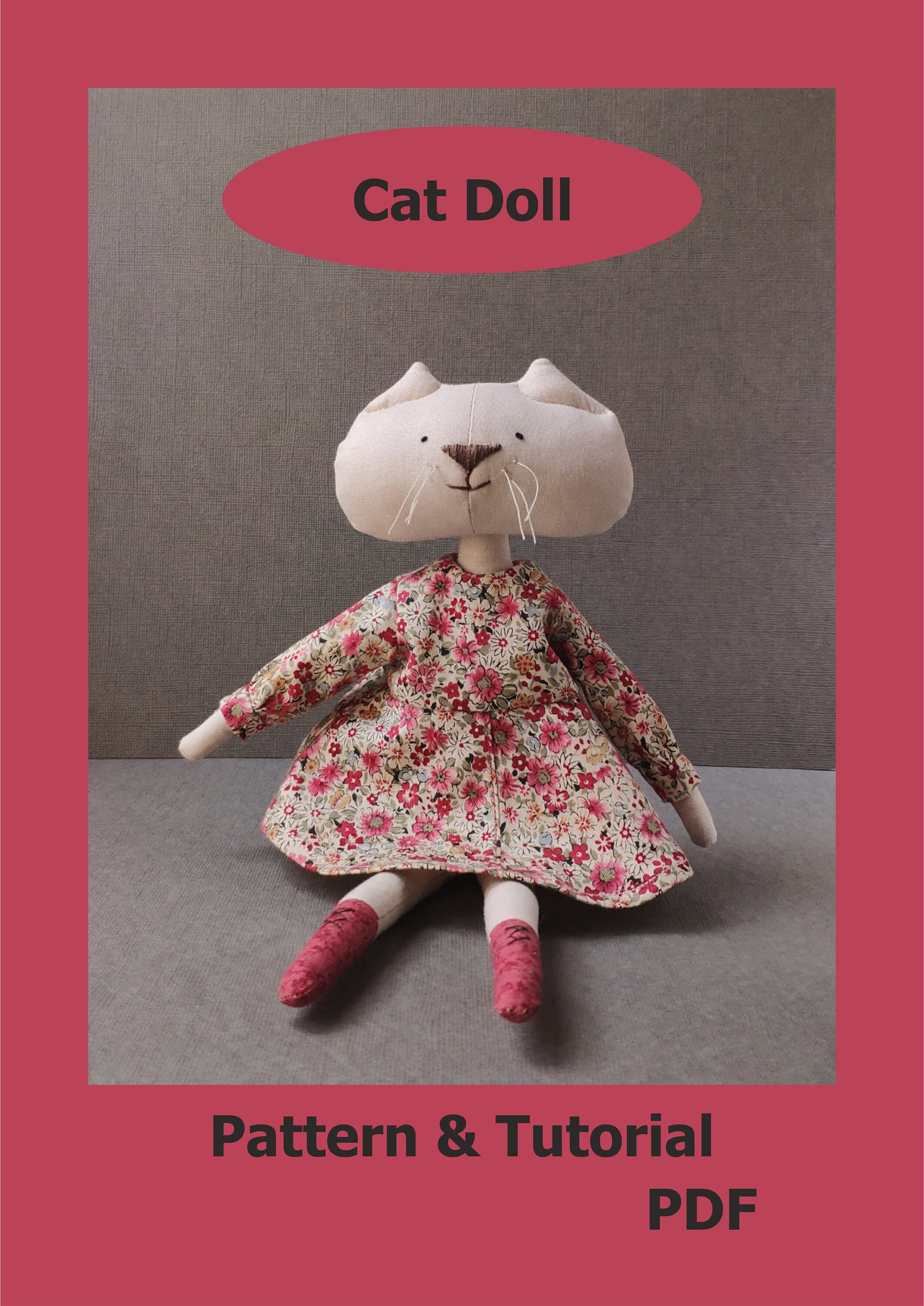 Cloth Doll Pattern, Cat Doll Sewing Pattern, Instant Digital Download ...