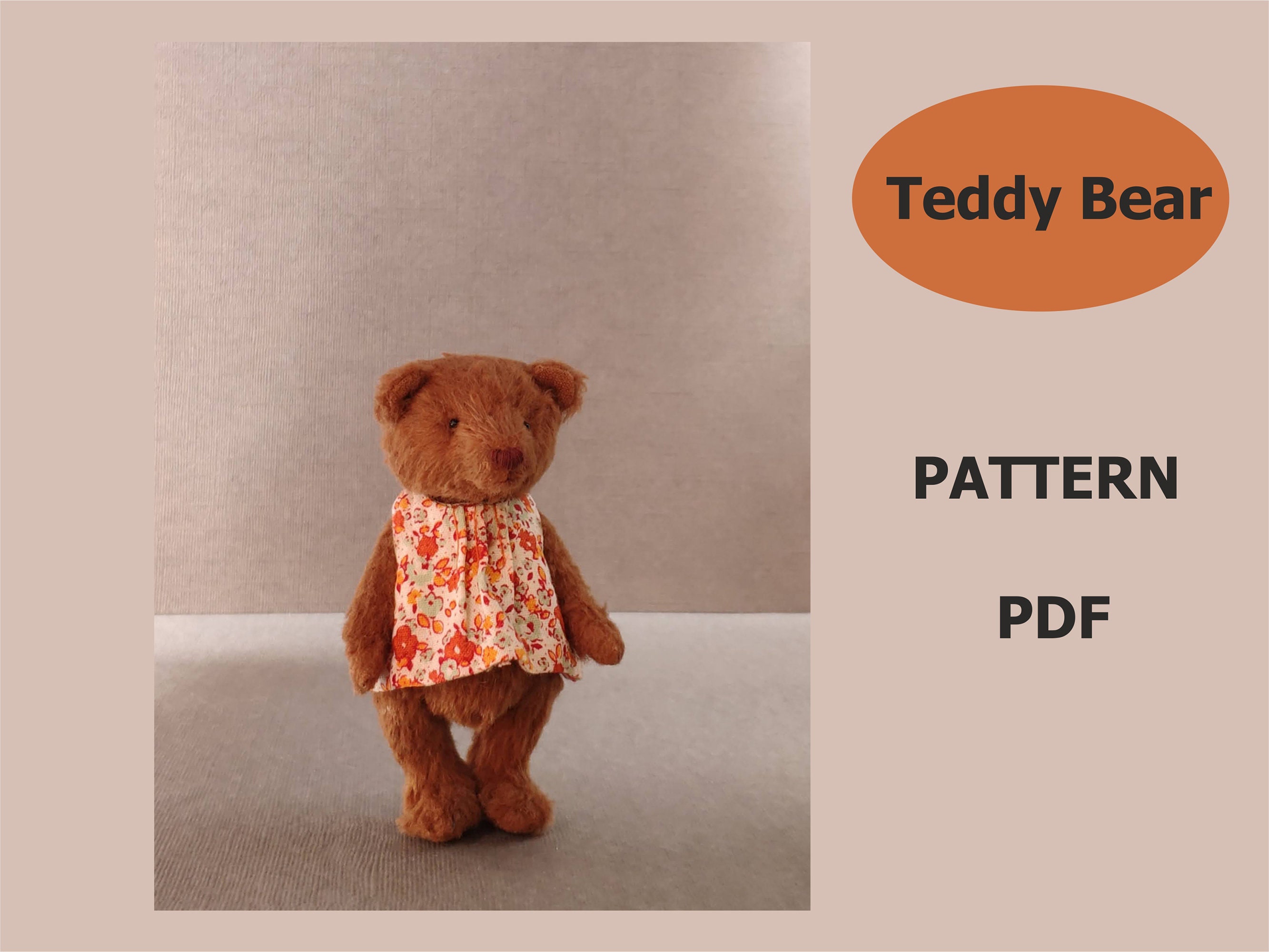 Teddy Bear Plush Sewing Pattern Pdf, Instant Download - Etsy
