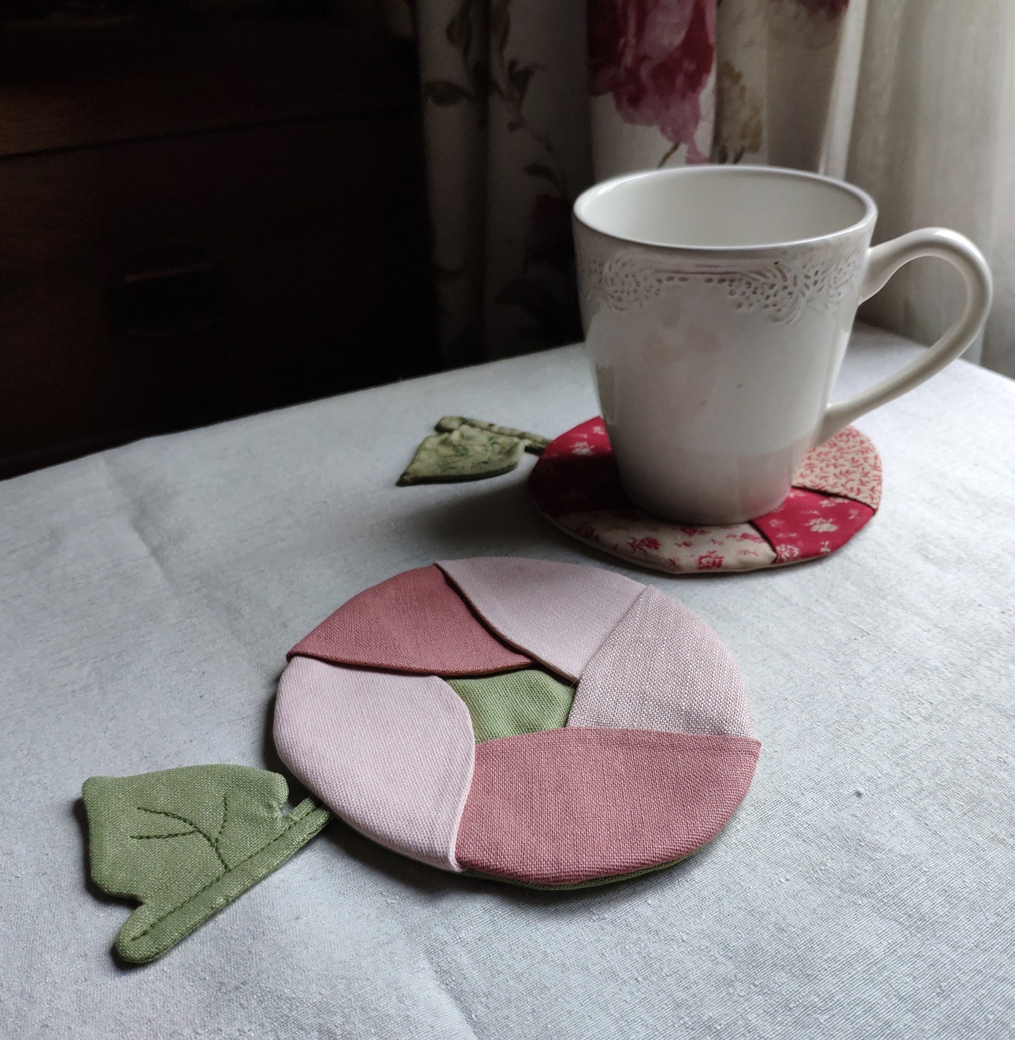 Fabric Coasters, Cupcake Coaster Fabric Pattern, Tea Cup Coaster ...