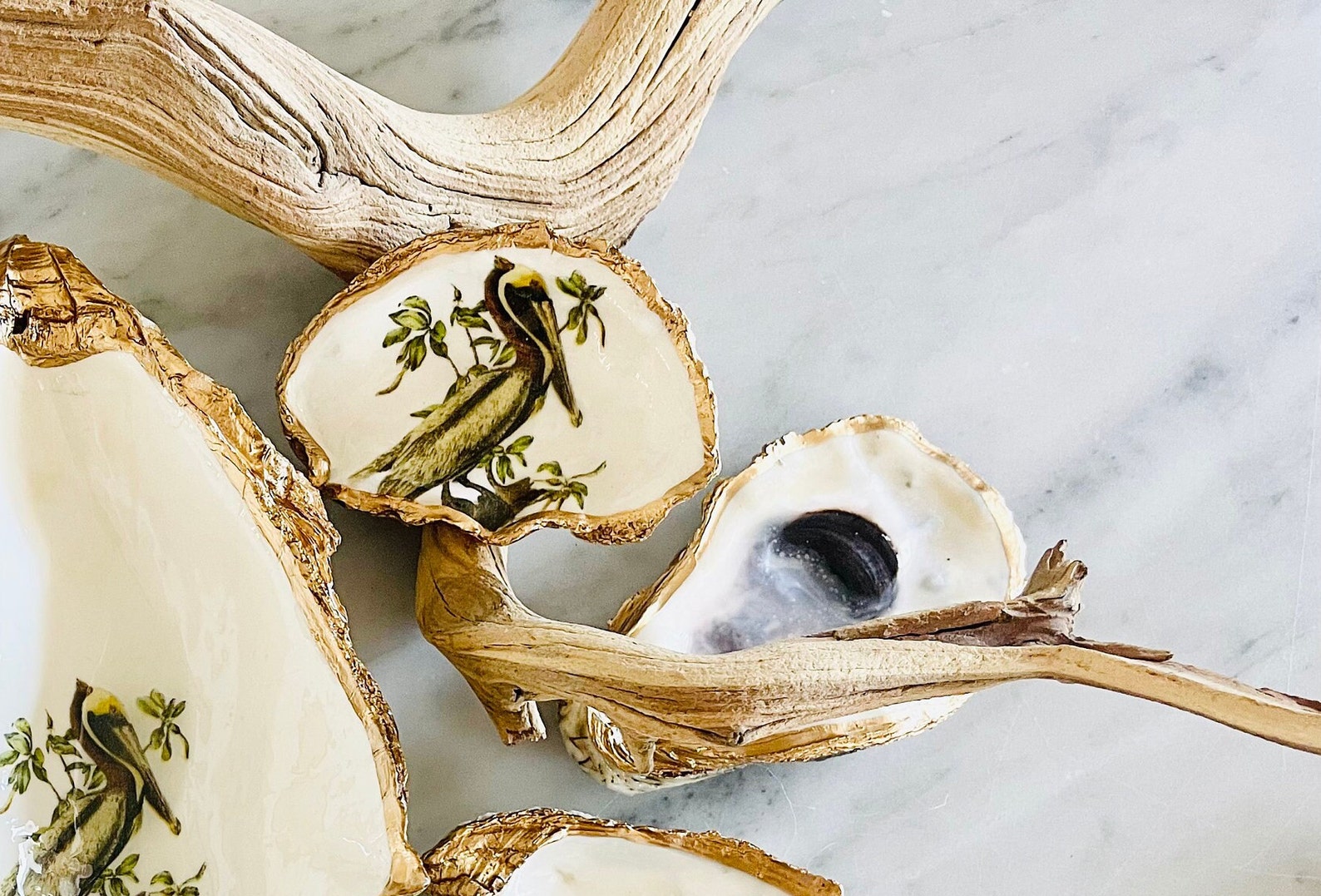 Gilded Oyster Shell Jewelry Dish - Etsy