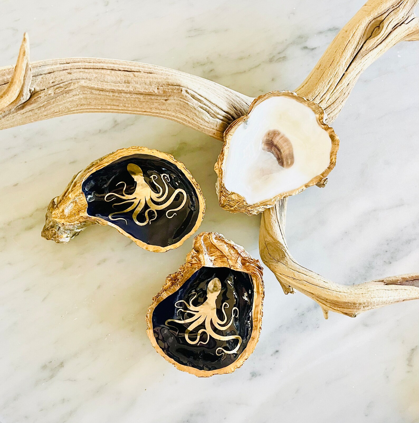 Gilded Oyster Shell Jewelry Dish - Etsy