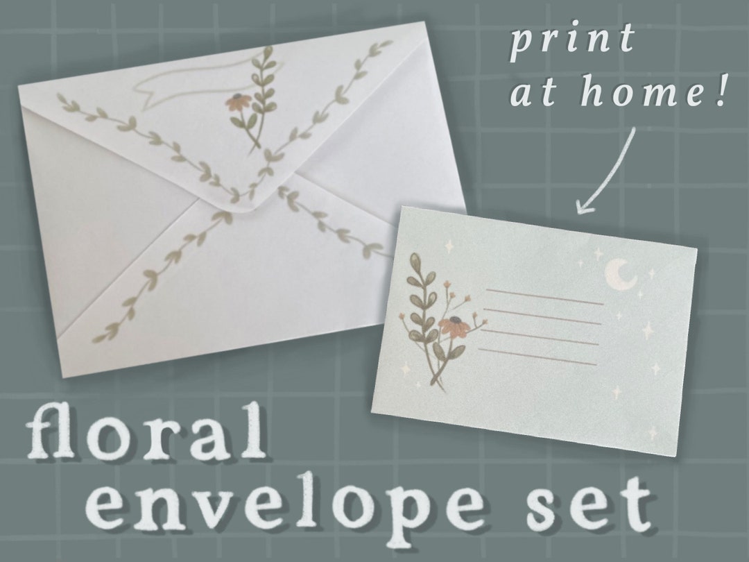 Floral Envelopes | Printable Stationery and Letter Set, Penpal ...