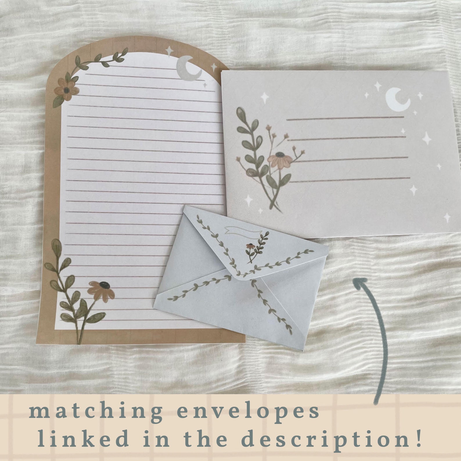 Floral Note Paper Printable & Digital Stationery, Writing, and Letter ...