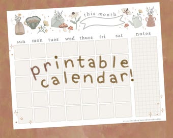 Woodland Monthly Calendar | Undated, Printable Stationery and Planner ...
