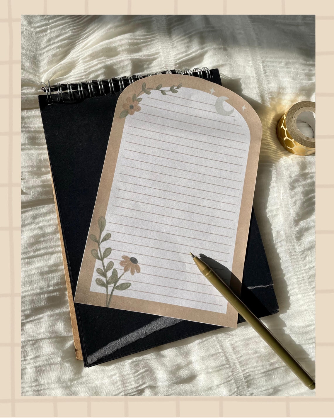 Floral Note Paper Printable & Digital Stationery, Writing, and Letter ...